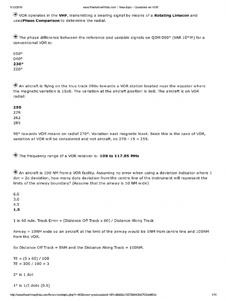 Radio Navigation Questions | PDF | Modulation | Telecommunications ...