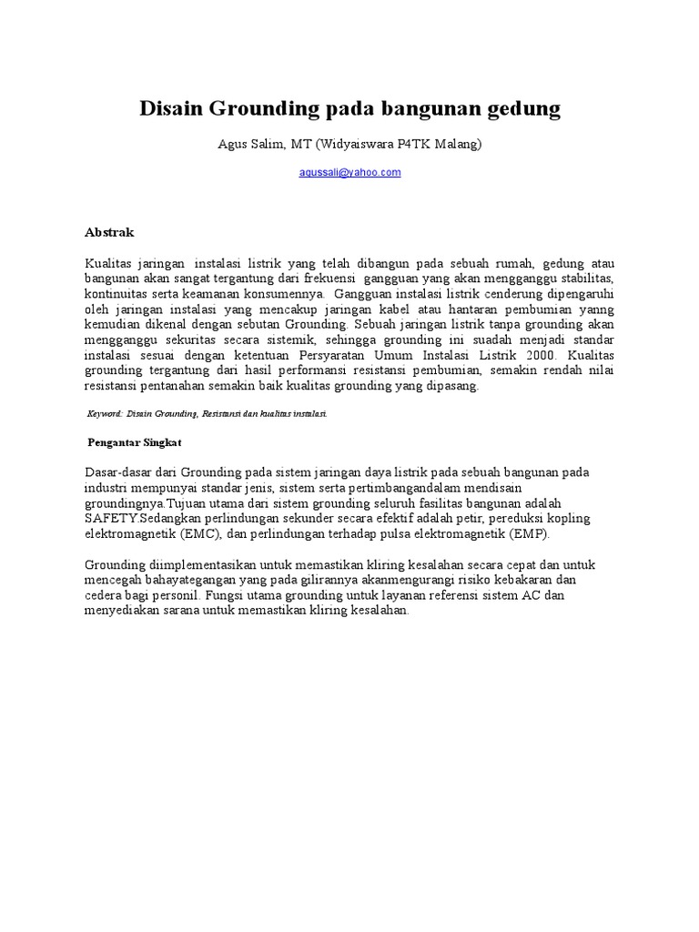 Disain Grounding Pada Bangunan Gedung | PDF | Sains & Matematika
