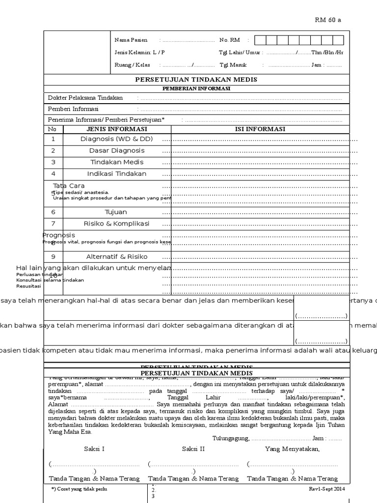 Form Persetujuan Tindakan | PDF | Karier & Perkembangan