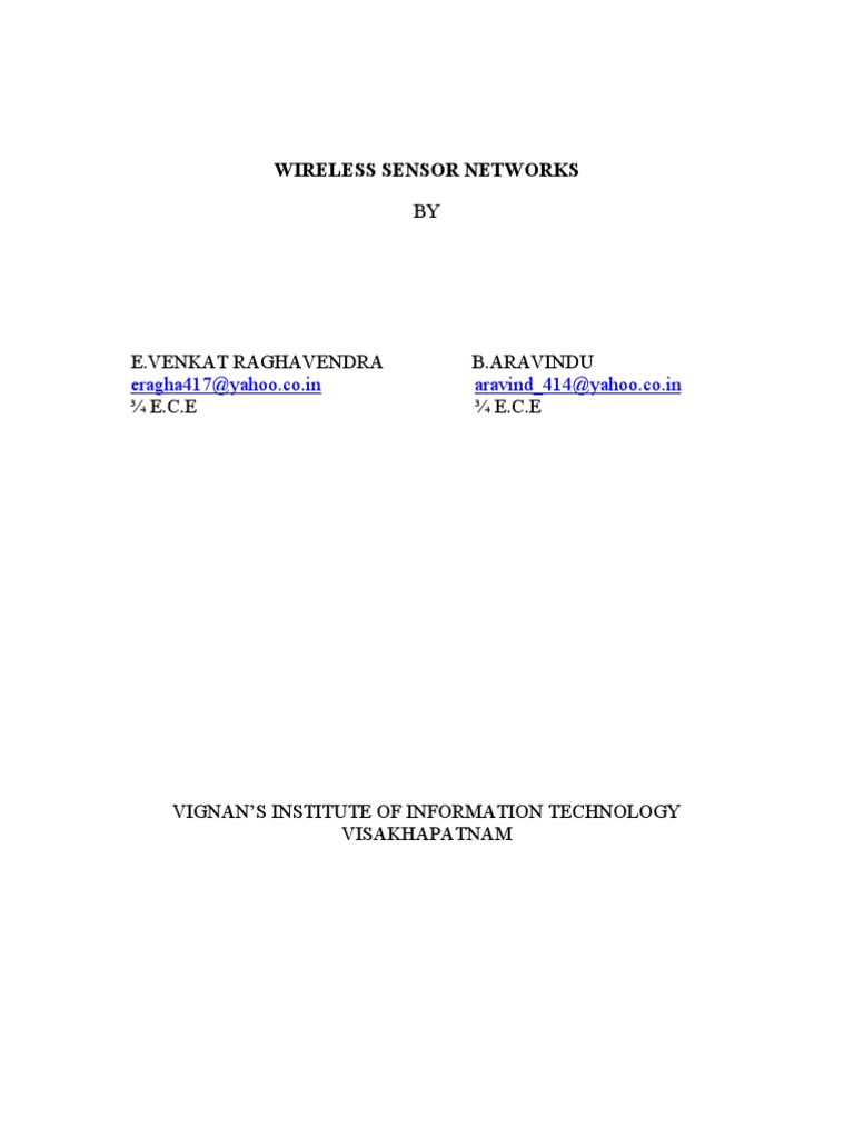 Wireless Sensor Networks | PDF | Wireless Sensor Network | Computer Network