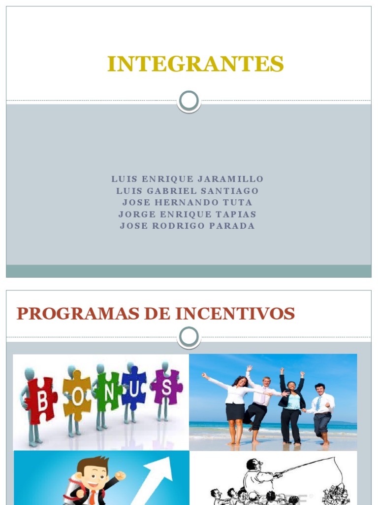 Diapositivas Programa de Incentivos | PDF