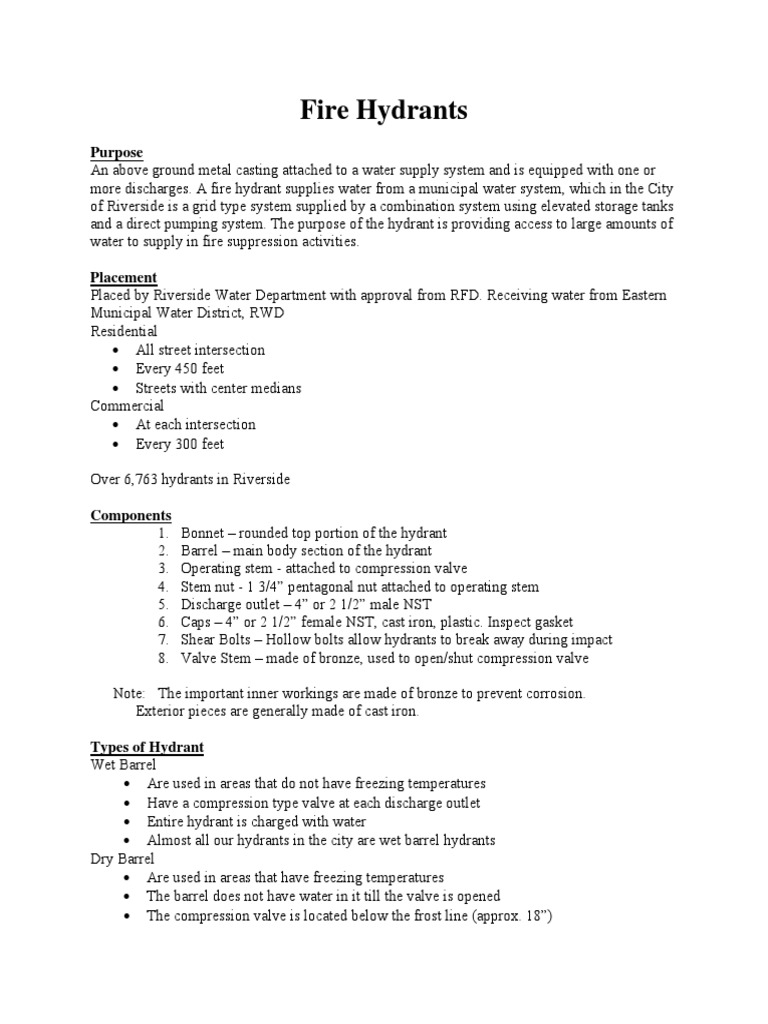 Fire Hydrants | PDF | Hydraulic Engineering | Hydrology