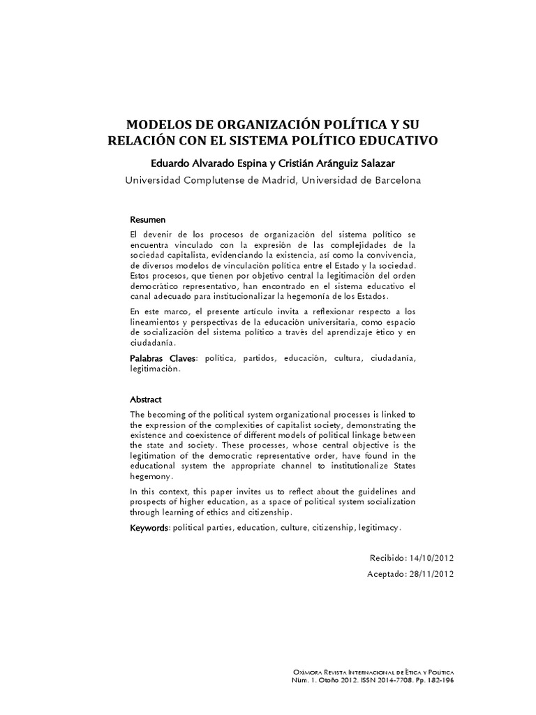 Modelos Políticos y Educación Ciudadana | PDF