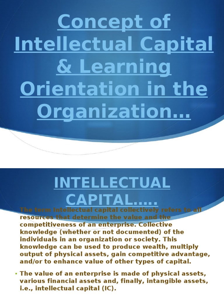 Intellectual Capital | PDF | Capital (Economics) | Cognition