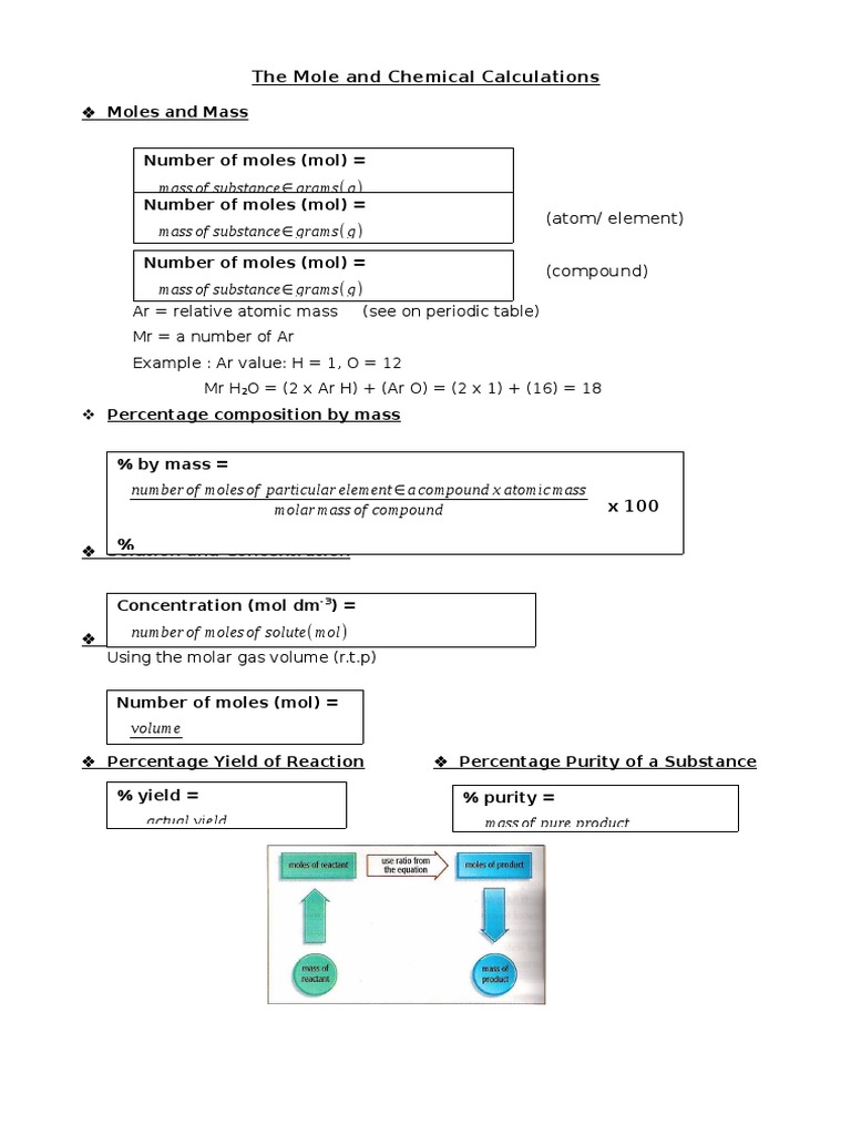 The Mole and Chemical Equations | PDF