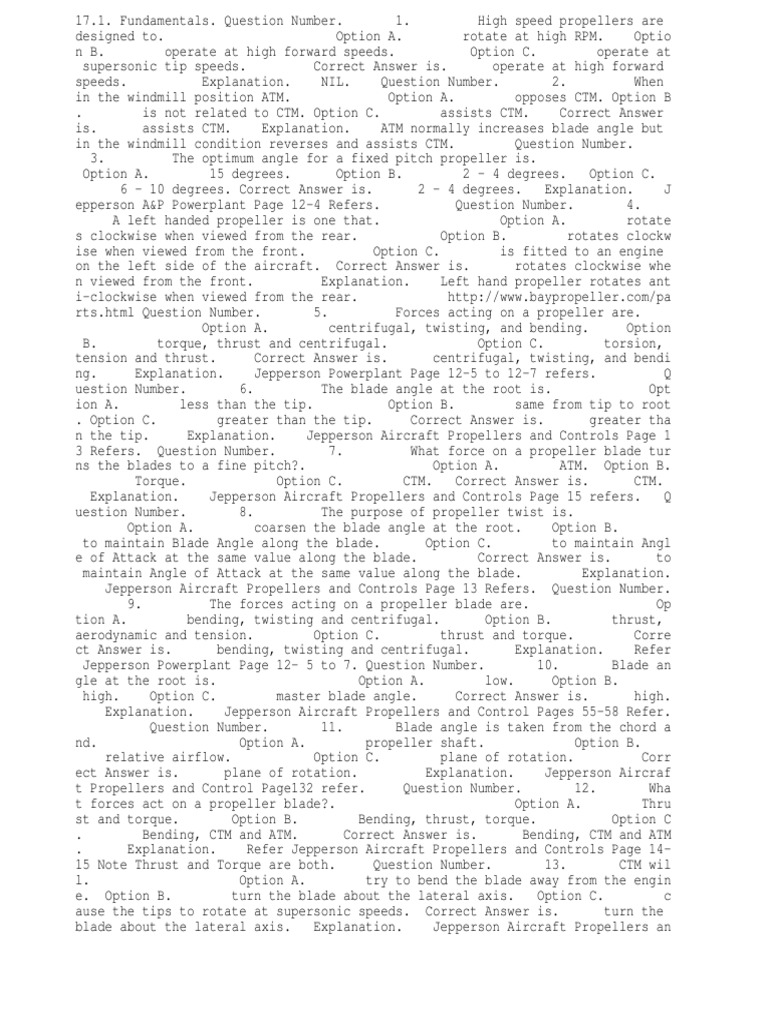 m-17 Propeller Questions | PDF | Thrust | Aircraft