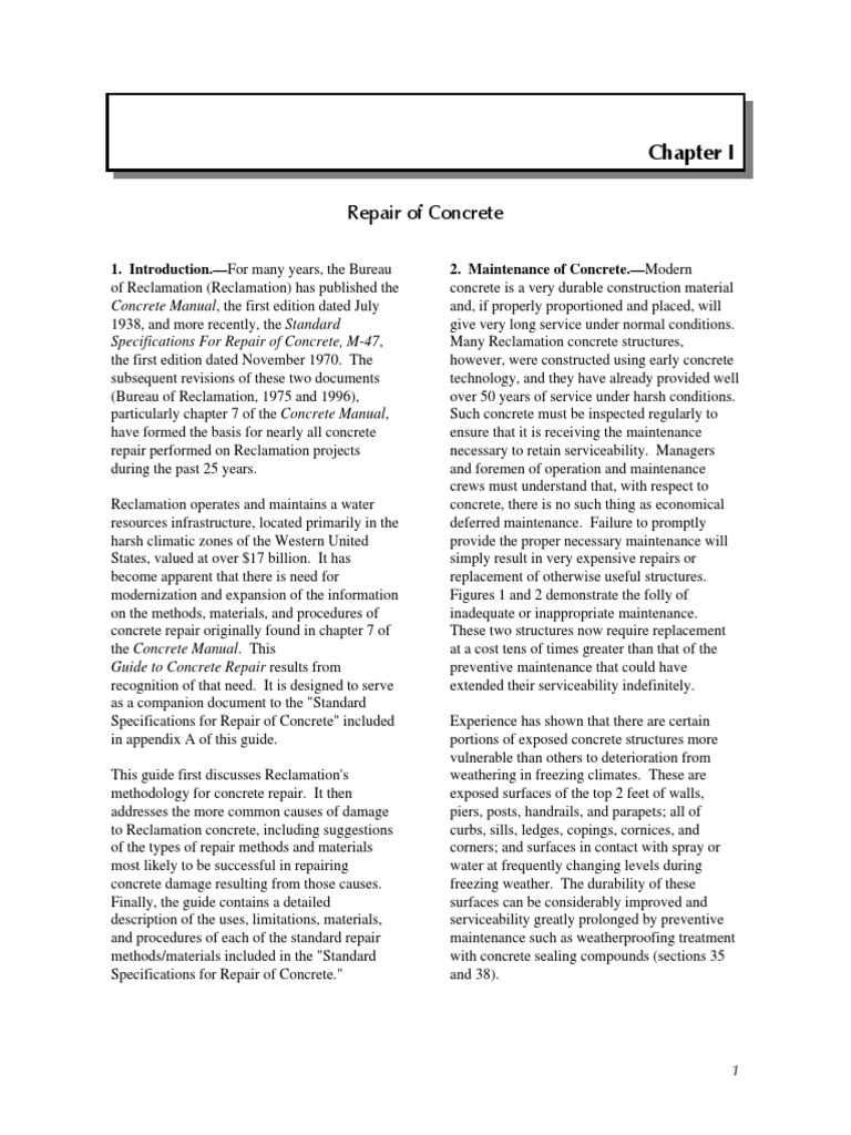 Concrete Repair Guide | PDF | Specification (Technical Standard) | Concrete