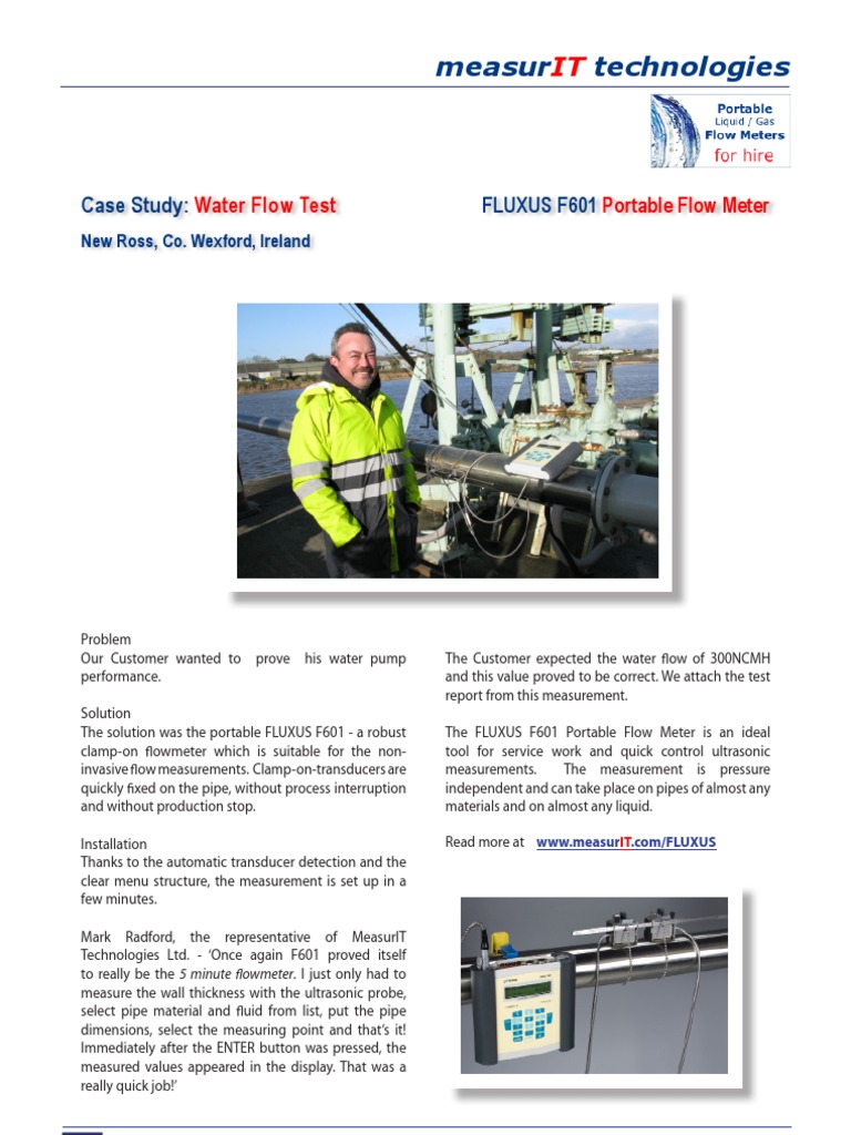 FLUXUS F601 Water Flow Test Report | PDF | Flow Measurement | Equipment