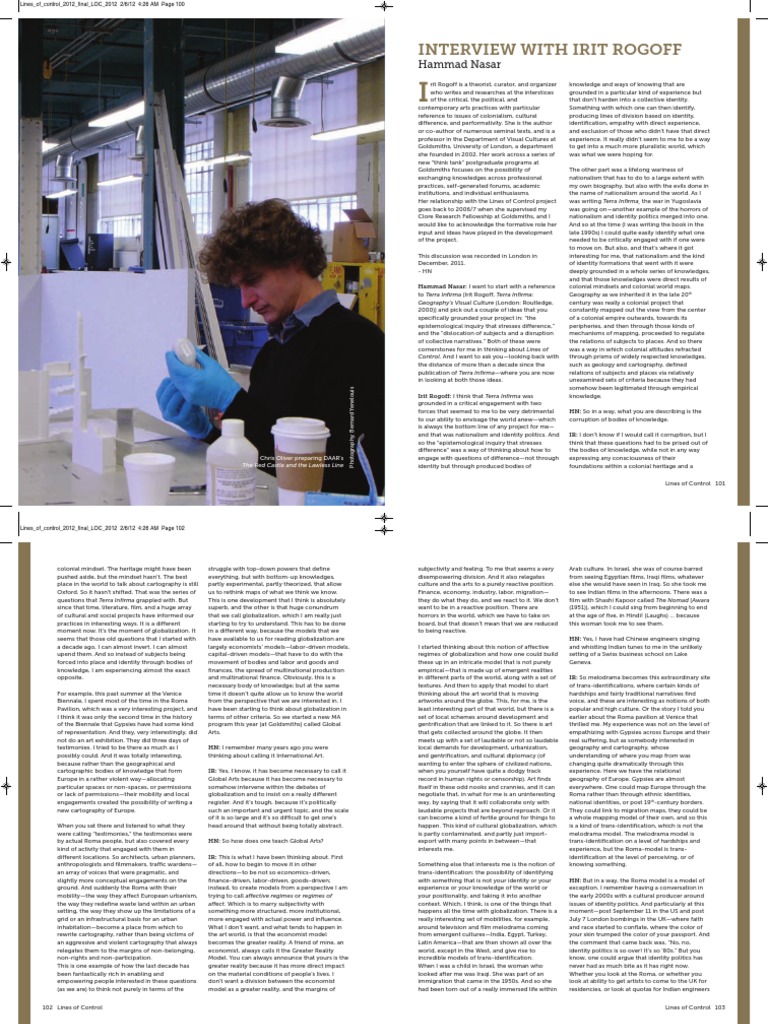 Interview With Irit Rogoff PDF | PDF | Globalization | Colonialism