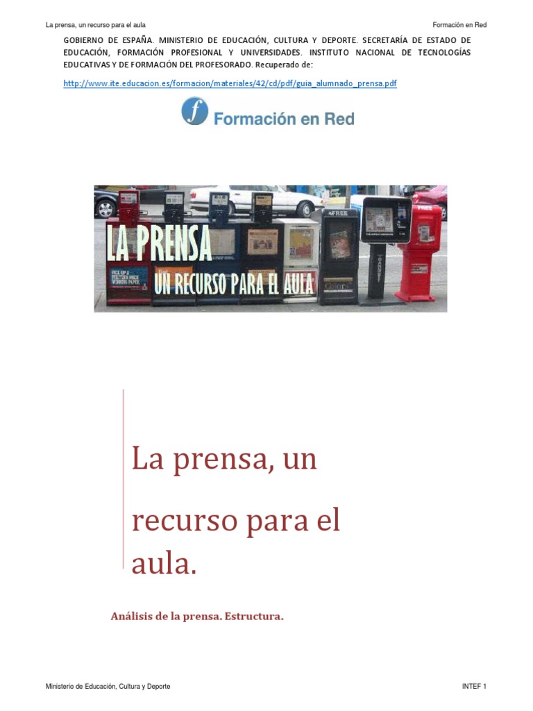 La Estructura Del Diario | PDF | Periódicos | Publicación