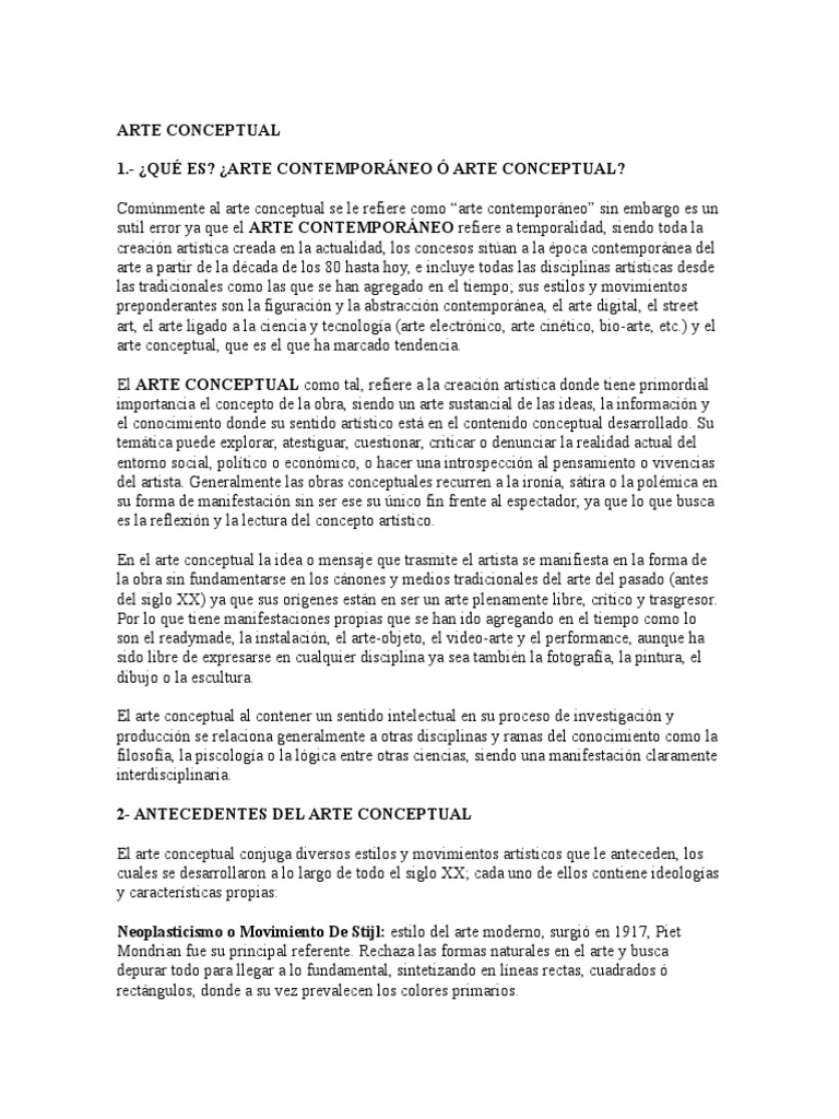 Características del Arte Conceptual | PDF | Arte contemporáneo | Estética