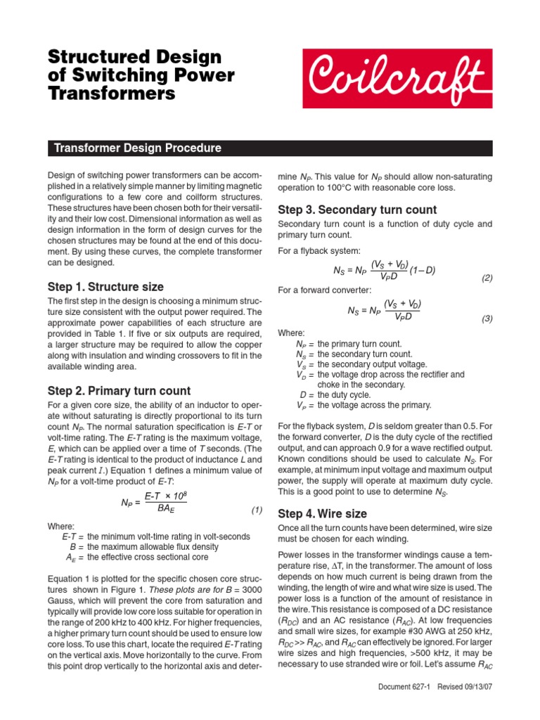 Power Transformer Design | PDF | Transformer | Rectifier