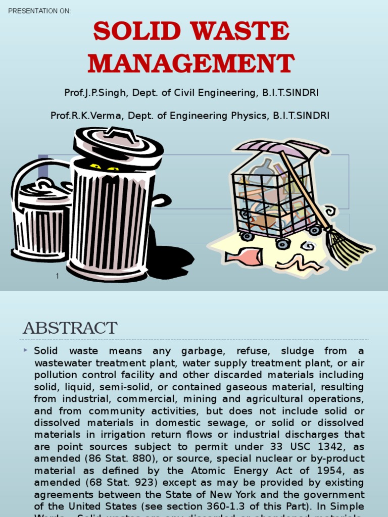 An In-Depth Look at Solid Waste Management: Classification, Sources ...