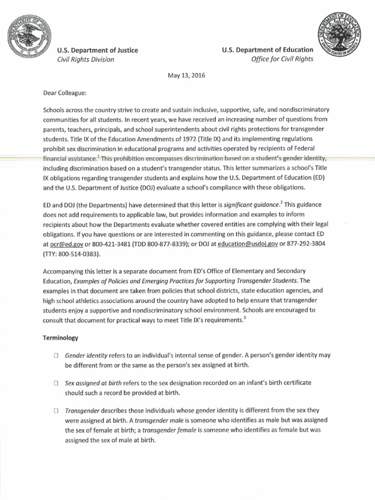 Dept. of Education 'Dear Colleague' Letter | PDF