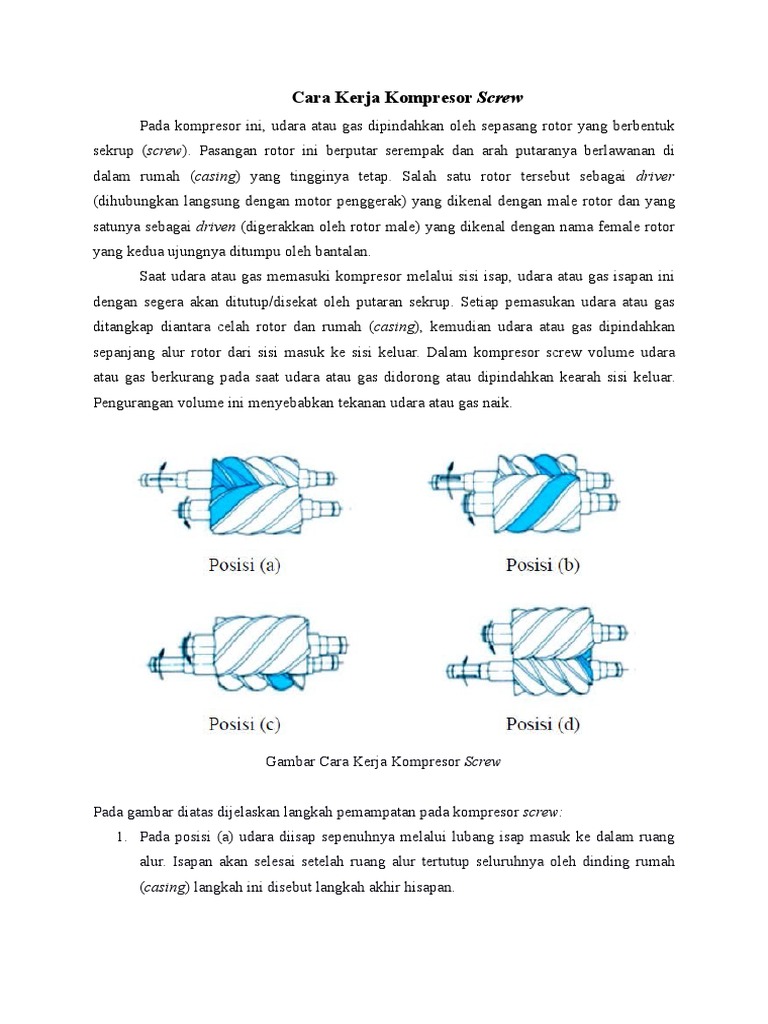 Prinsip Kerja Kompresor Screw | PDF