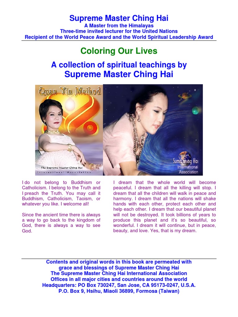 E-Book of Supreme Master Ching Hai's Coloring Our Lives | PDF ...