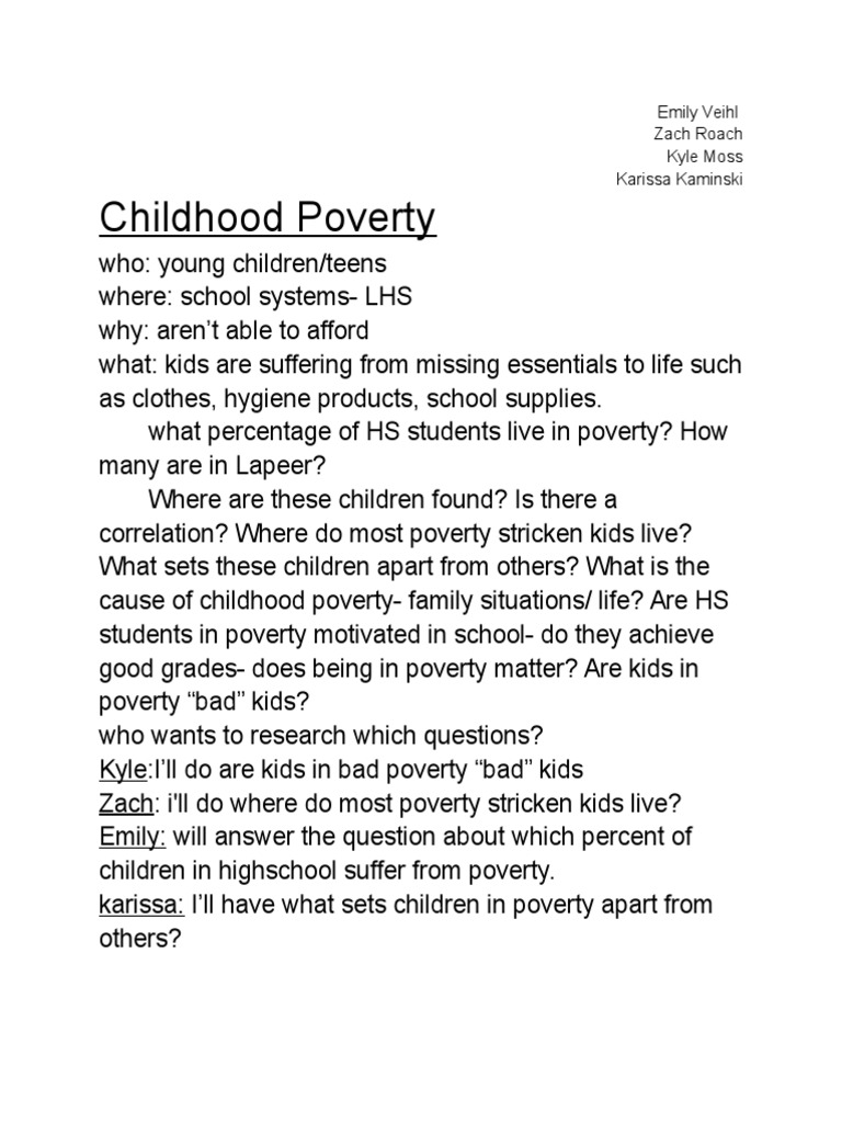 Childhood Poverty in Schools | PDF | Wellness