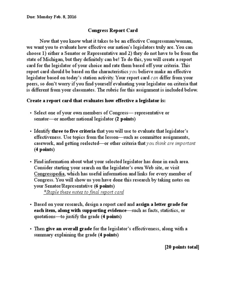 Congress Report Card | PDF