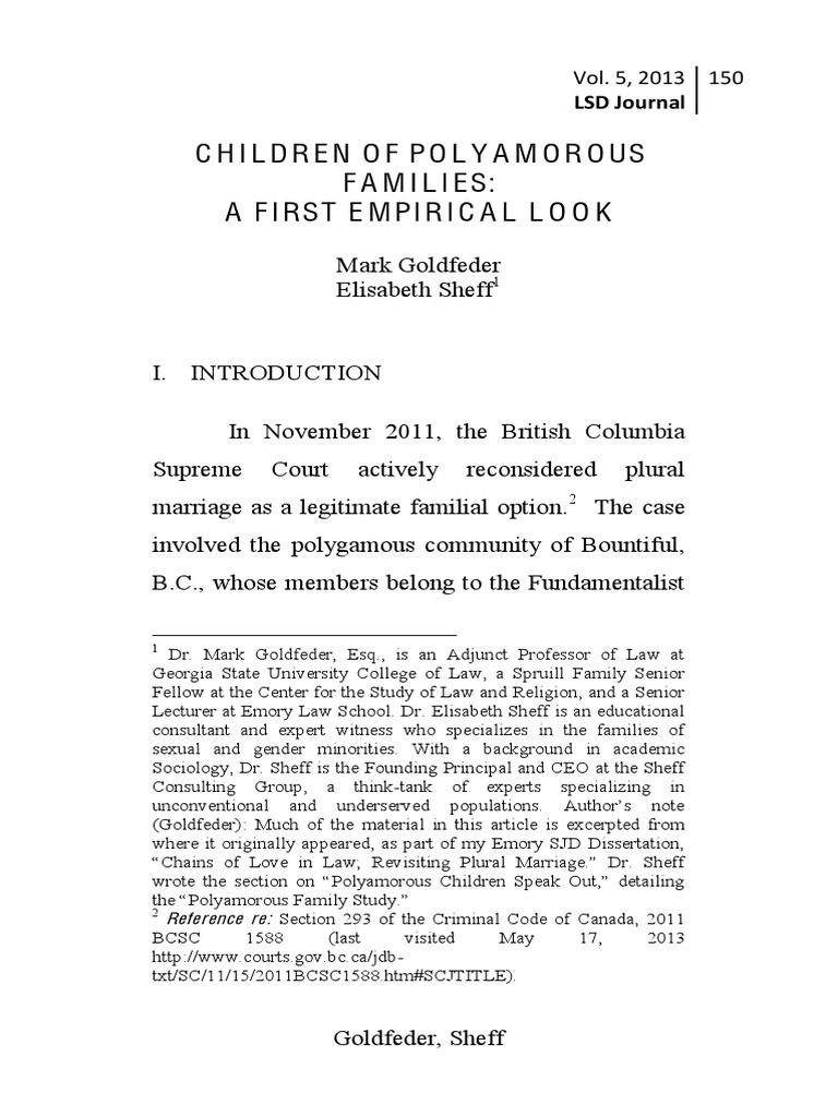 Children of Polyamorous Families 2013 | PDF | Surrogacy | Polyamory