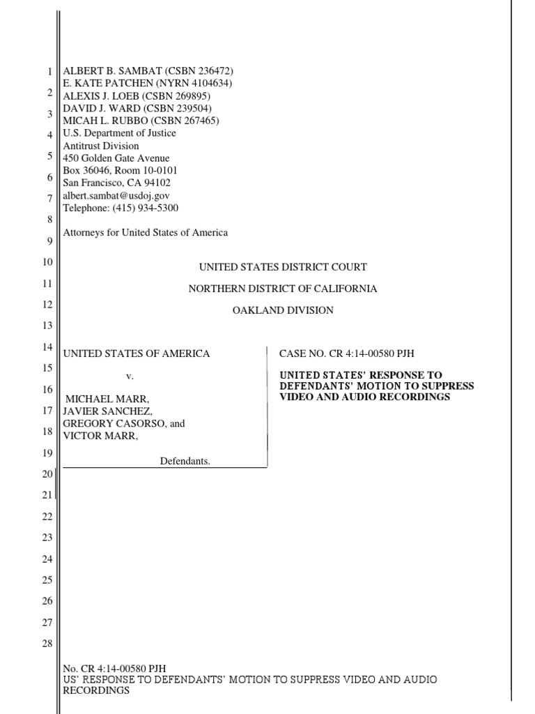 US v. Marr Et Al. USA Response To Motion To Supress | PDF | Expectation ...