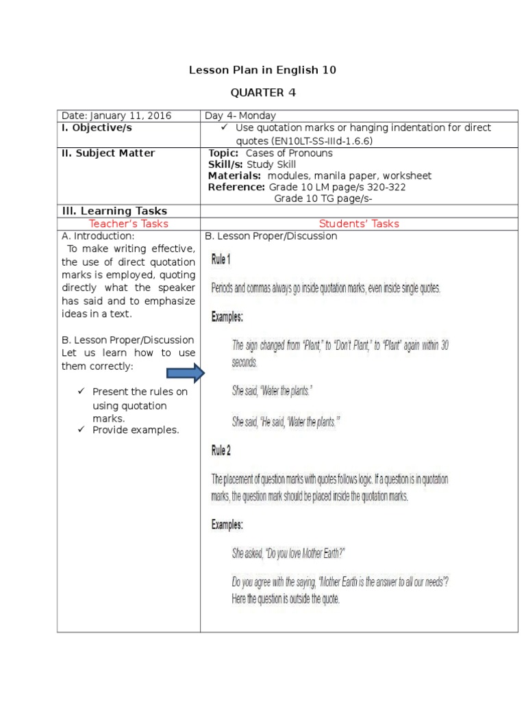 Lesson Plan q 4- Week 2 | Lesson Plan | The Little Prince