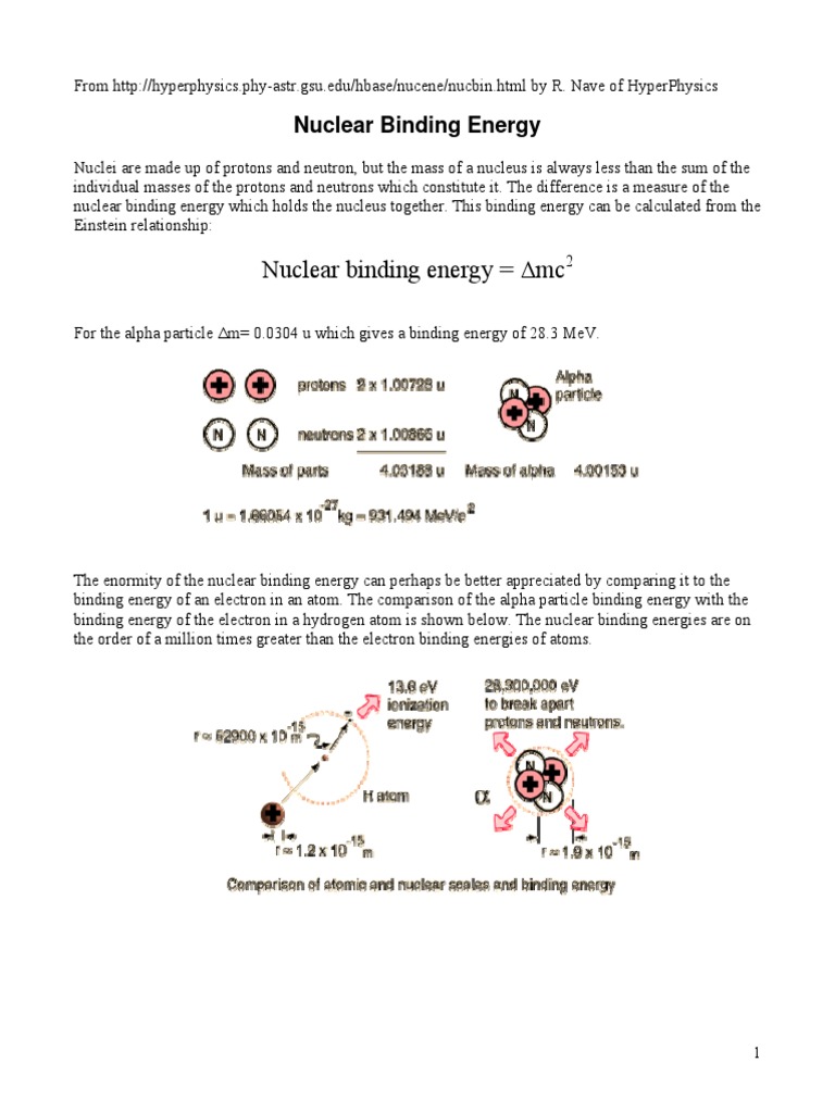 Nuclear Binding Energy Explained | PDF | Nuclear Physics | Nuclear Fusion
