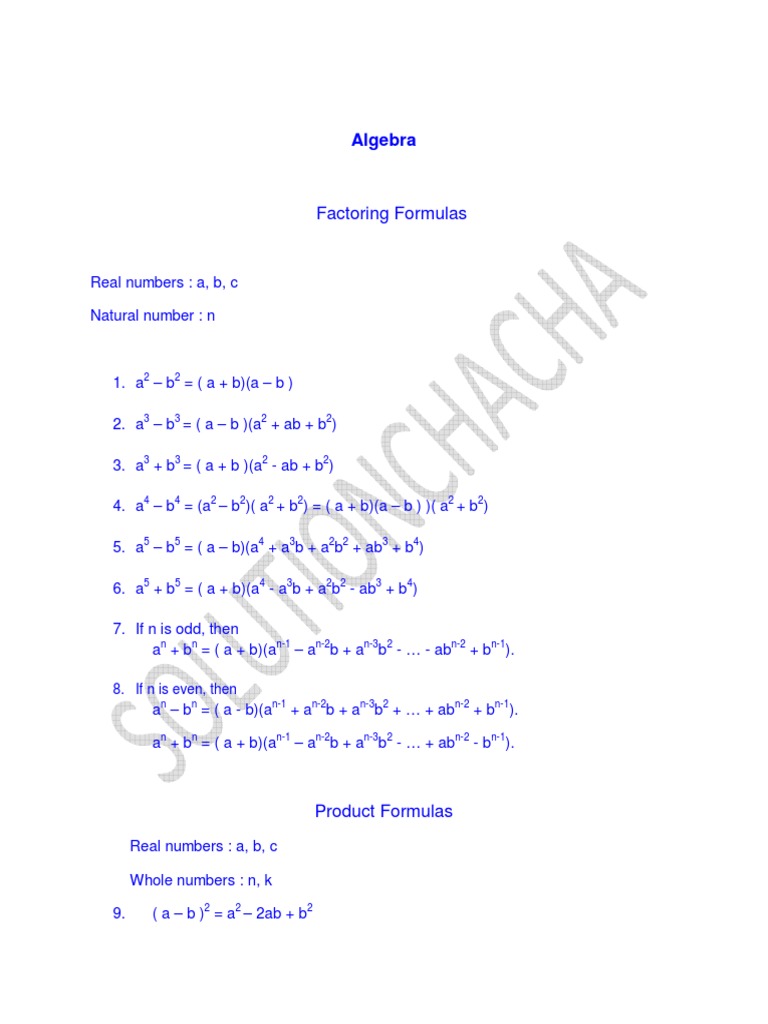 Matematicke Formule - Algebra PDF | PDF | Compound Interest | Logarithm