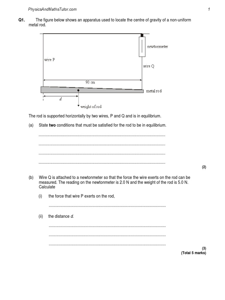 2.1 Resolving & Moments | PDF | Lift (Force) | Force