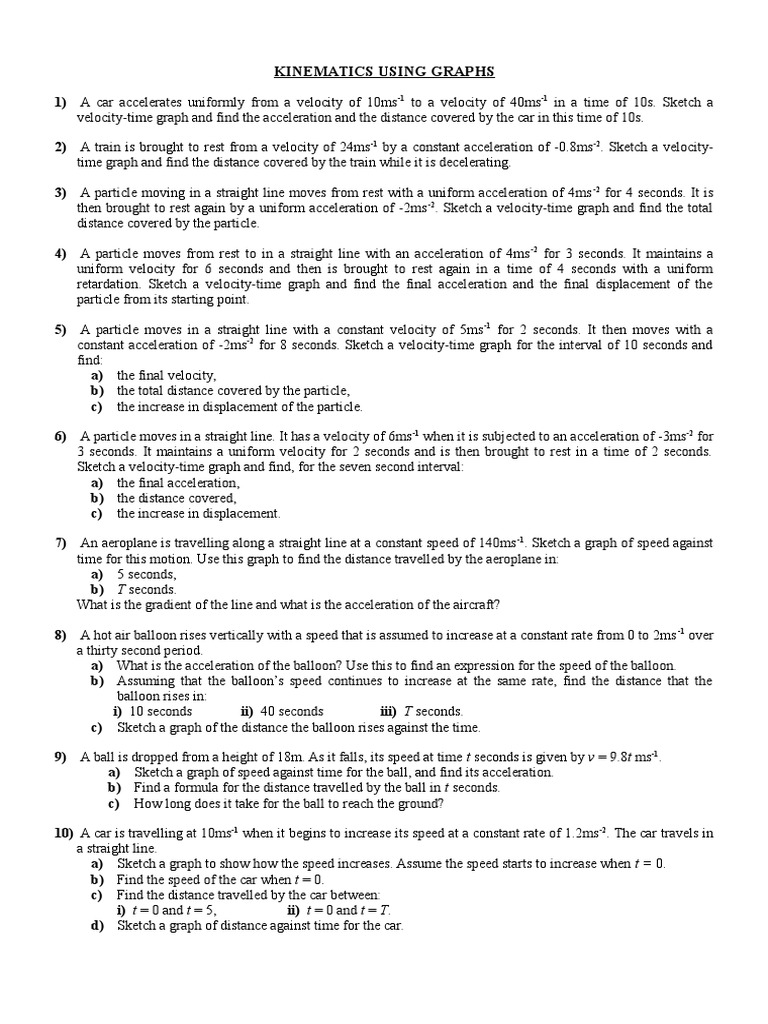 Kinematics Using Graphs | PDF | Acceleration | Velocity