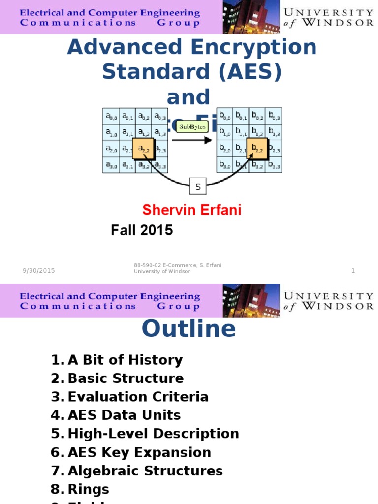 Advanced Encryption Standard (AES) And: Finite Fields | PDF | Field (Mathematics) | Polynomial