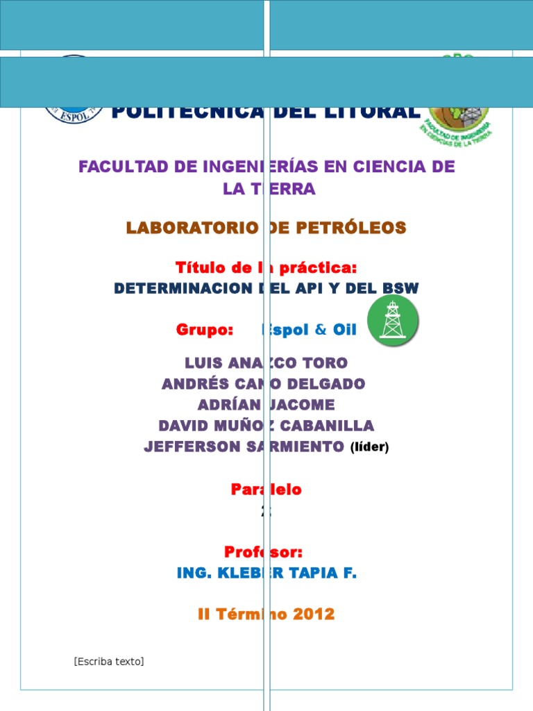 Determinación de la calidad de petróleo crudo a través del cálculo del ...