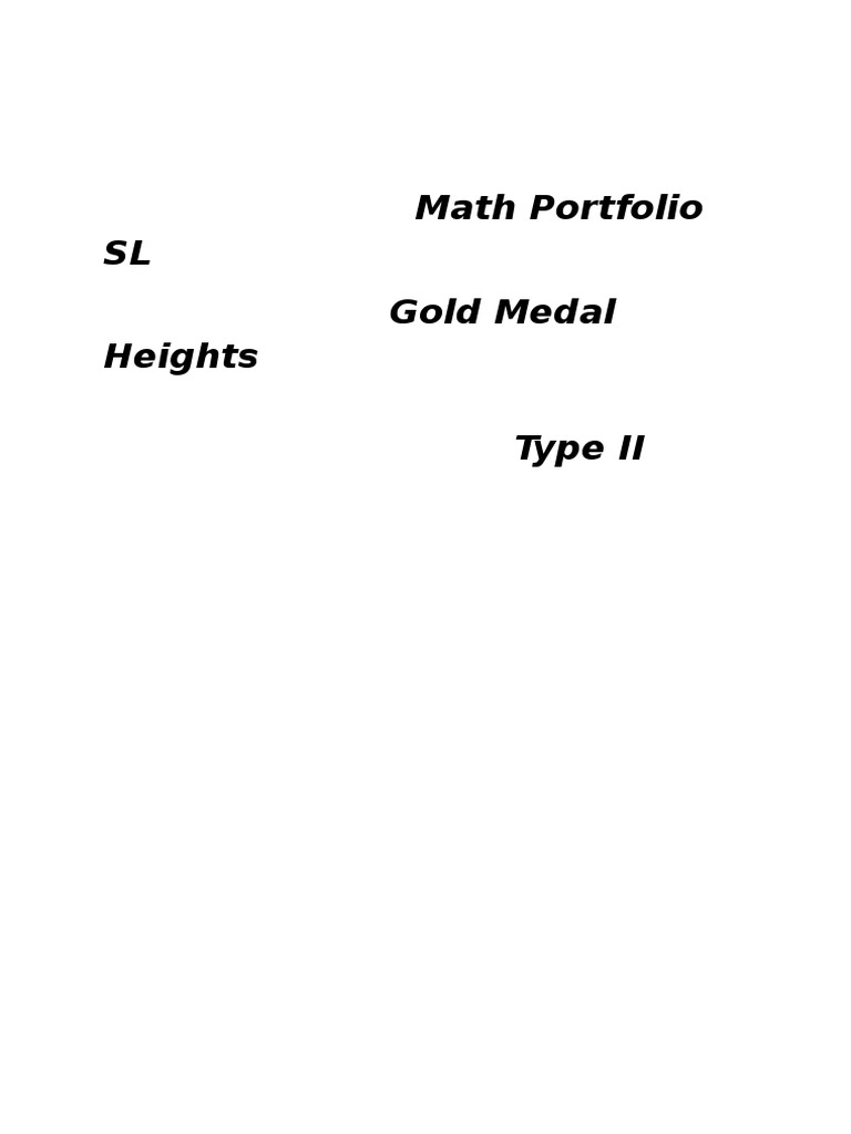 IB SL Math Portfolio Gold Medal | Download Free PDF | Function ...