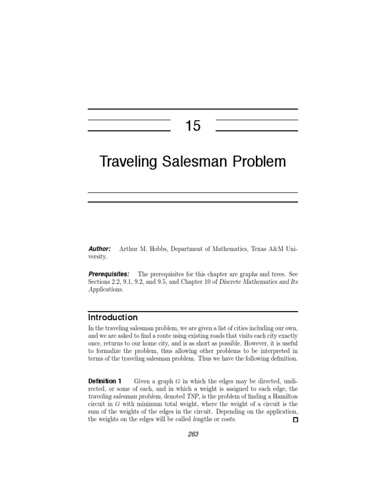 15 Traveling Salesman Problem: Author | PDF | Vertex (Graph Theory) | Matrix (Mathematics)