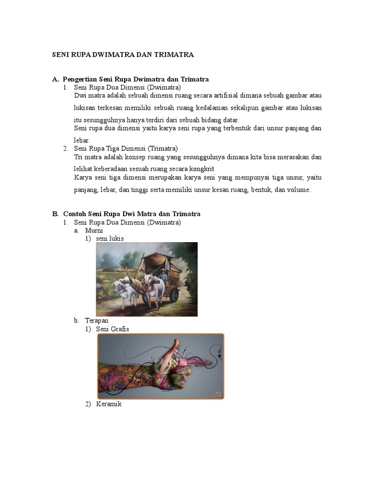 Seni Rupa Dwimatra Dan Trimatra | PDF