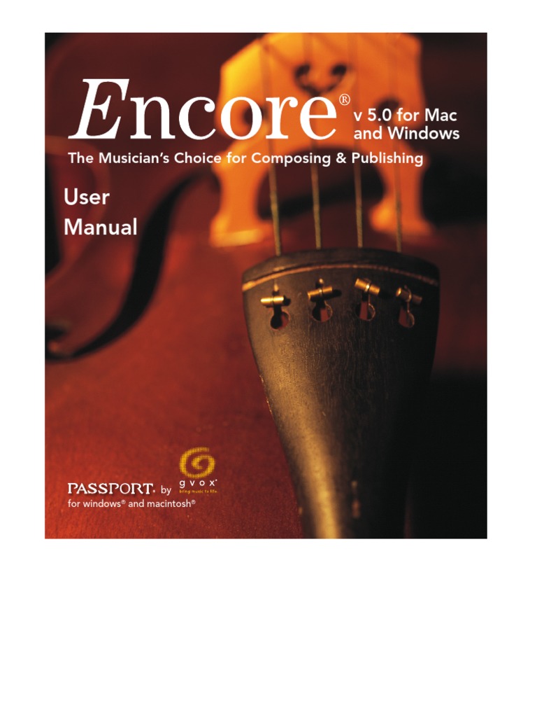 Encore 5 Manual | PDF | Musical Compositions | Musical Notation
