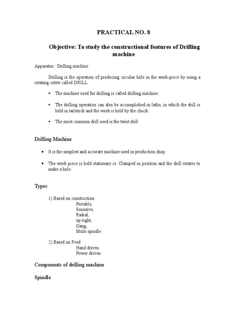 Practical No 8 | PDF | Drill | Drilling