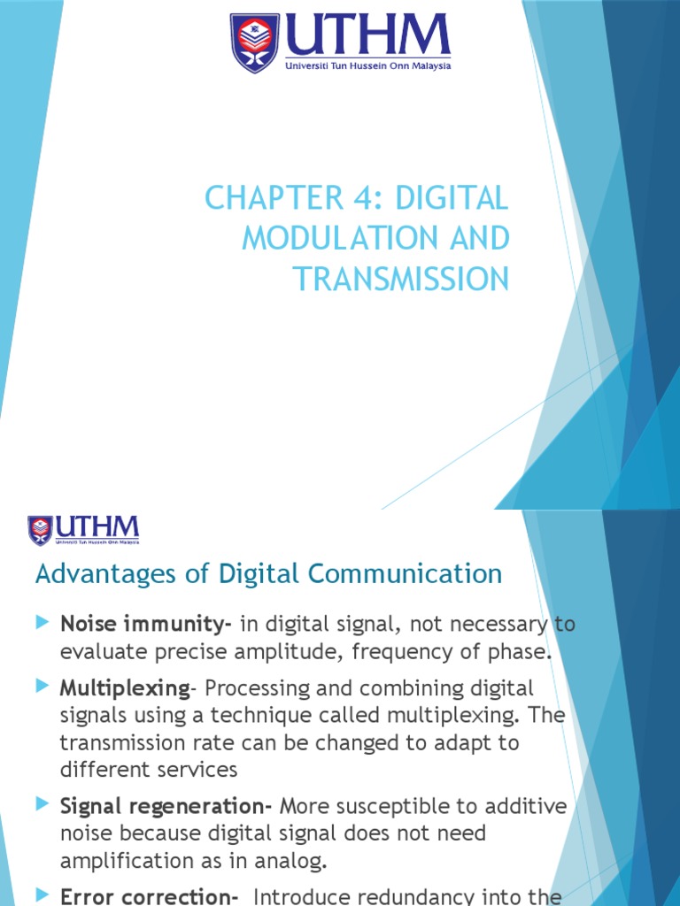 Chapter 4 - Digital Modulation & Transmission (Sem - 2 - 20152016) - V4 | PDF | Sampling (Signal ...