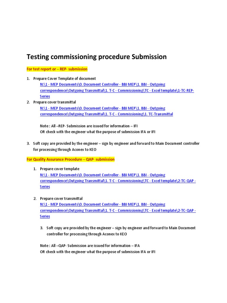 Testing Commissioning Procedure Submission | PDF | Computing ...