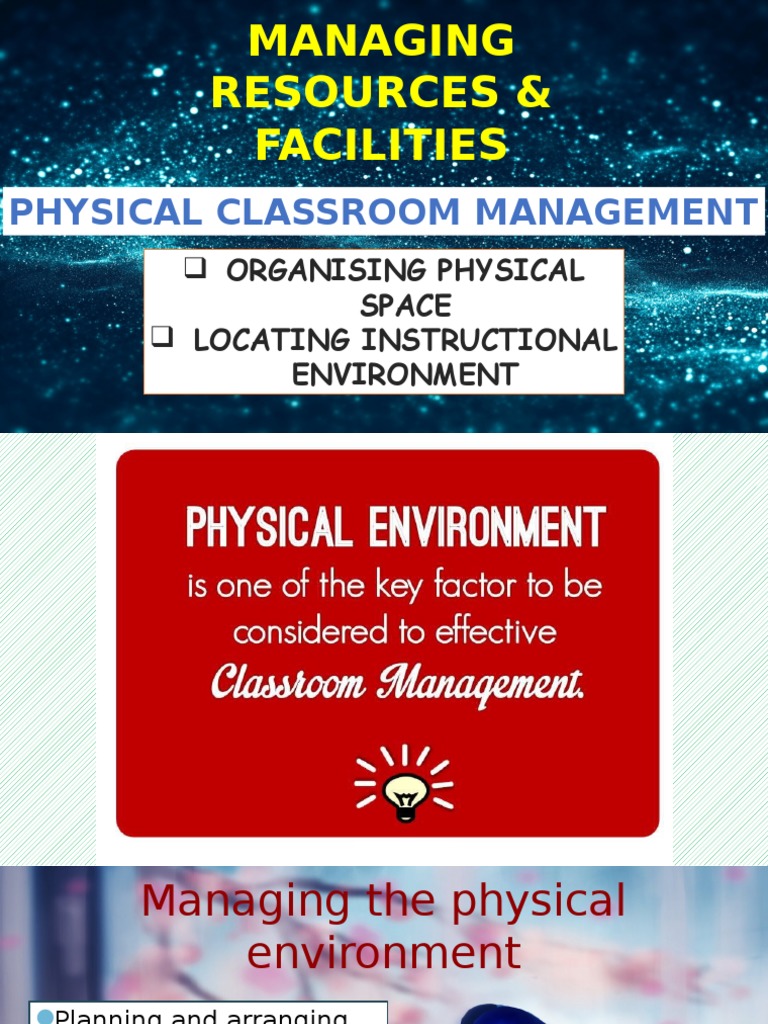 Managing Resources & Facilities: Organising Physical Space Locating ...