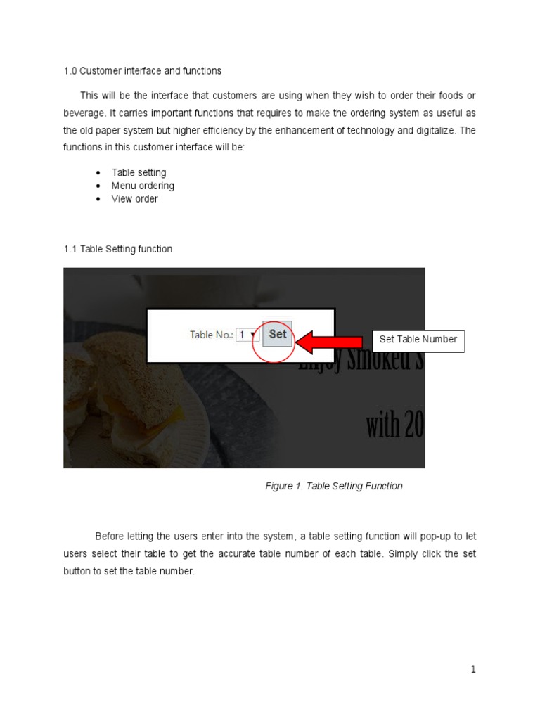 Figure 1. Table Setting Function | PDF | Menu (Computing) | Menu