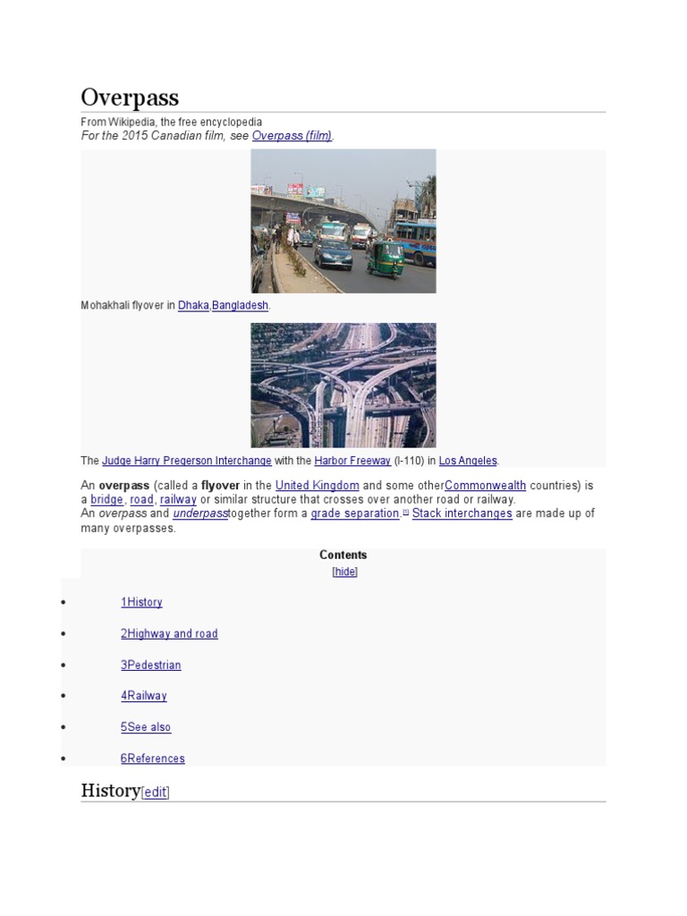 Overpass | PDF | Interchange (Road) | Traffic