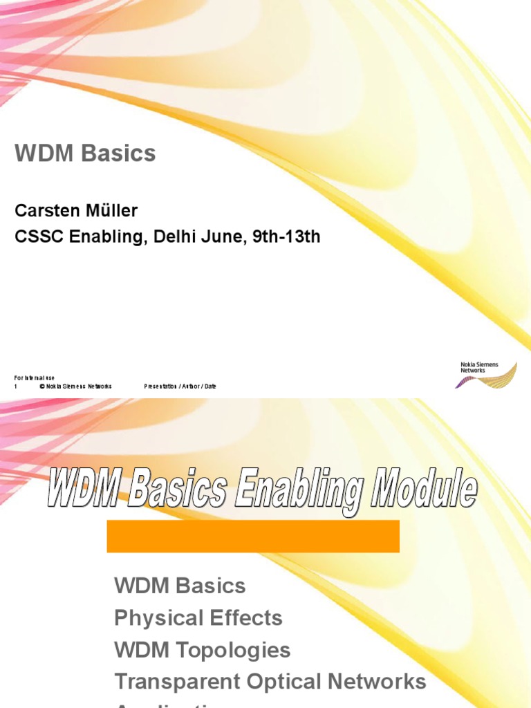 4 WDM Technology Basics | PDF | Wavelength Division Multiplexing ...
