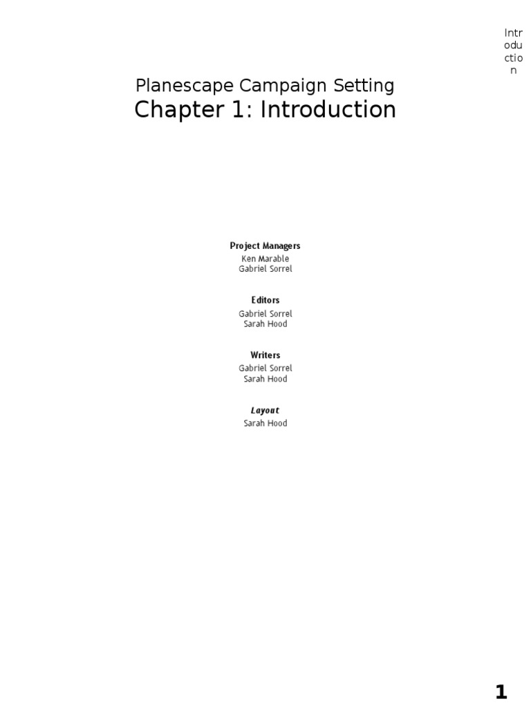 Chapter 1: Introduction: Planescape Campaign Setting | PDF | Dungeons ...