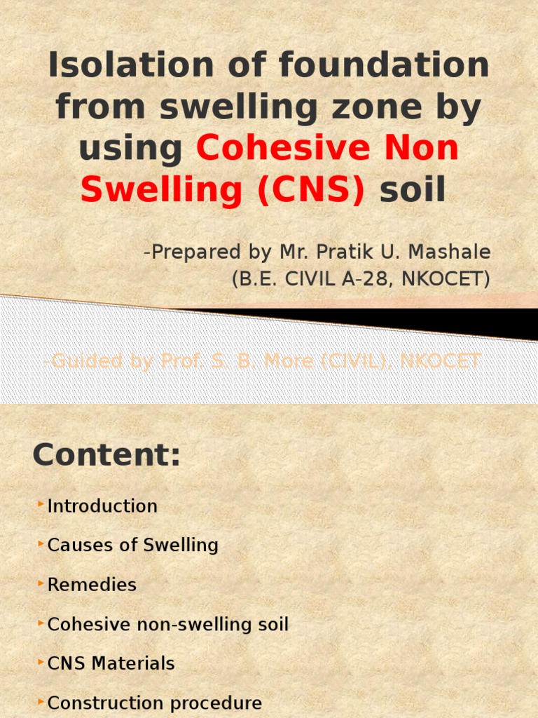 Cns Swelling Soil | Deep Foundation | Soil