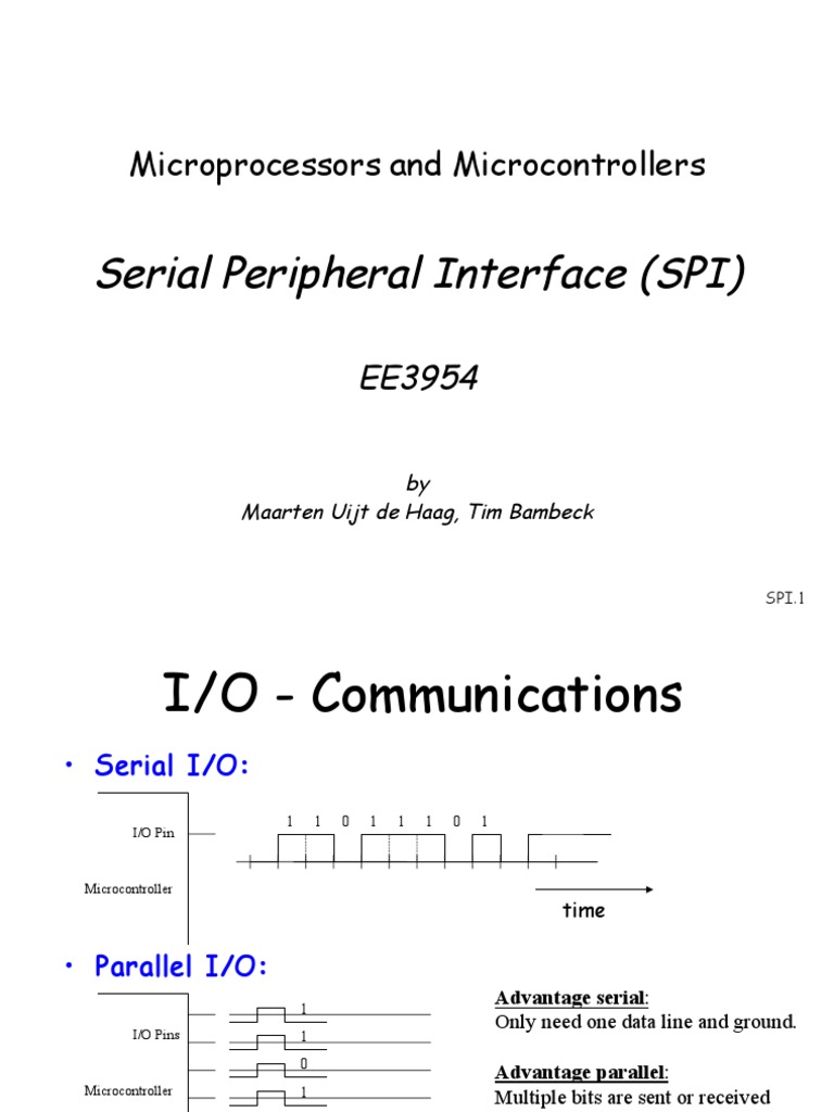 Serial Peripheral Interface (SPI) : Microprocessors and ...