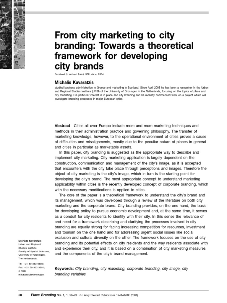 From City Marketing To City Branding | PDF | Brand | Marketing