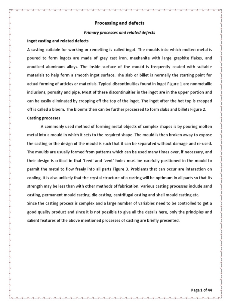Manufacturing Defects | PDF | Casting (Metalworking) | Welding