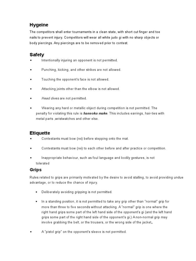 Judo Rules in Competition | PDF | Judo | Referee