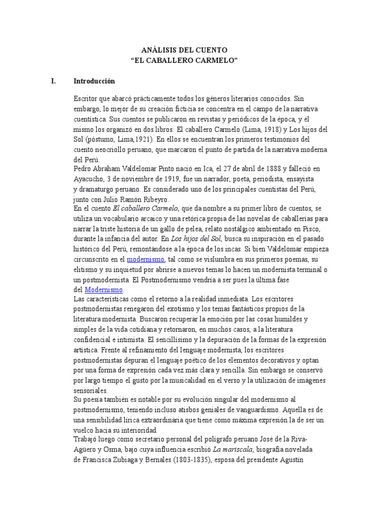 Análisis Del Cuento | PDF