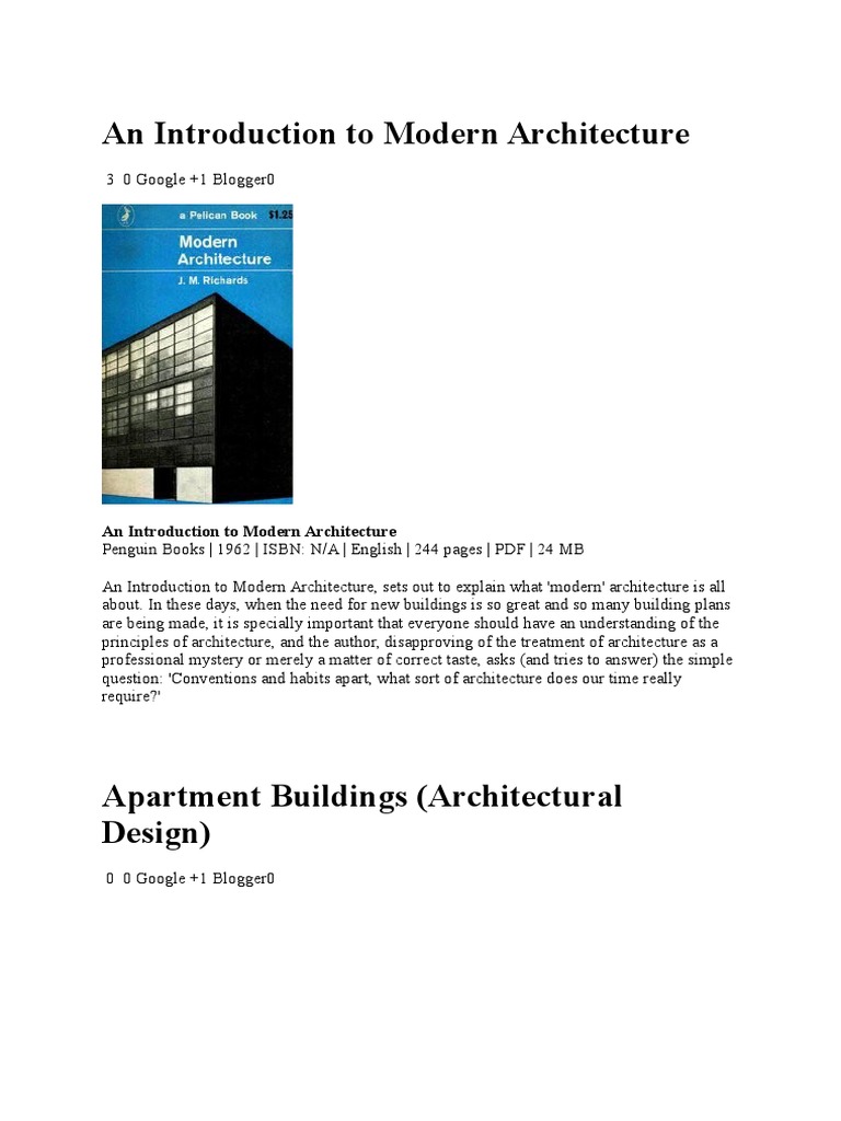 An Introduction To Modern Architecture | PDF | Communication Design | Architectural Design